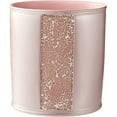 PowerSellerUSA Oval Acrylic Trash Can- Blush Small Wastebasket, Garbage ...