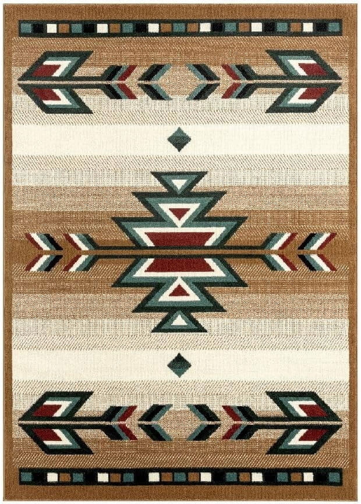 PowerSellerUSA Rustic Southwestern Carpet Arrows Lodge Style Cabin Area ...