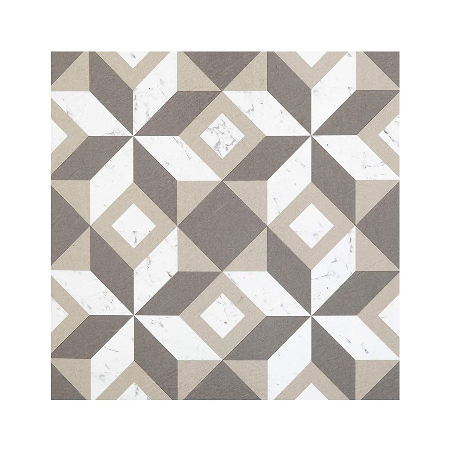PowerSellerUSA Self-Stick Vinyl Modern Geometric Floor Tiles Ultra ...