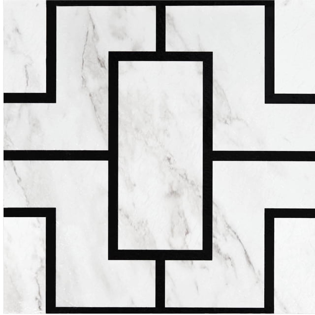 PowerSellerUSA Self-Stick Vinyl Modern Geometric Floor Tiles Ultra ...