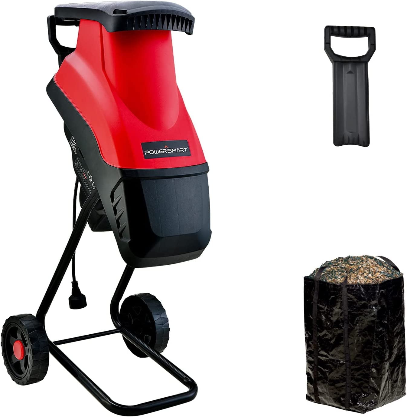 PowerSmart 1.77" 15-Amp 120V Electric Wood Chipper Shredder, with ...