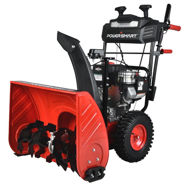 PowerSmart 24" 208cc Two-Stage Gas Self-Propelled Snow Blower, Heated ...