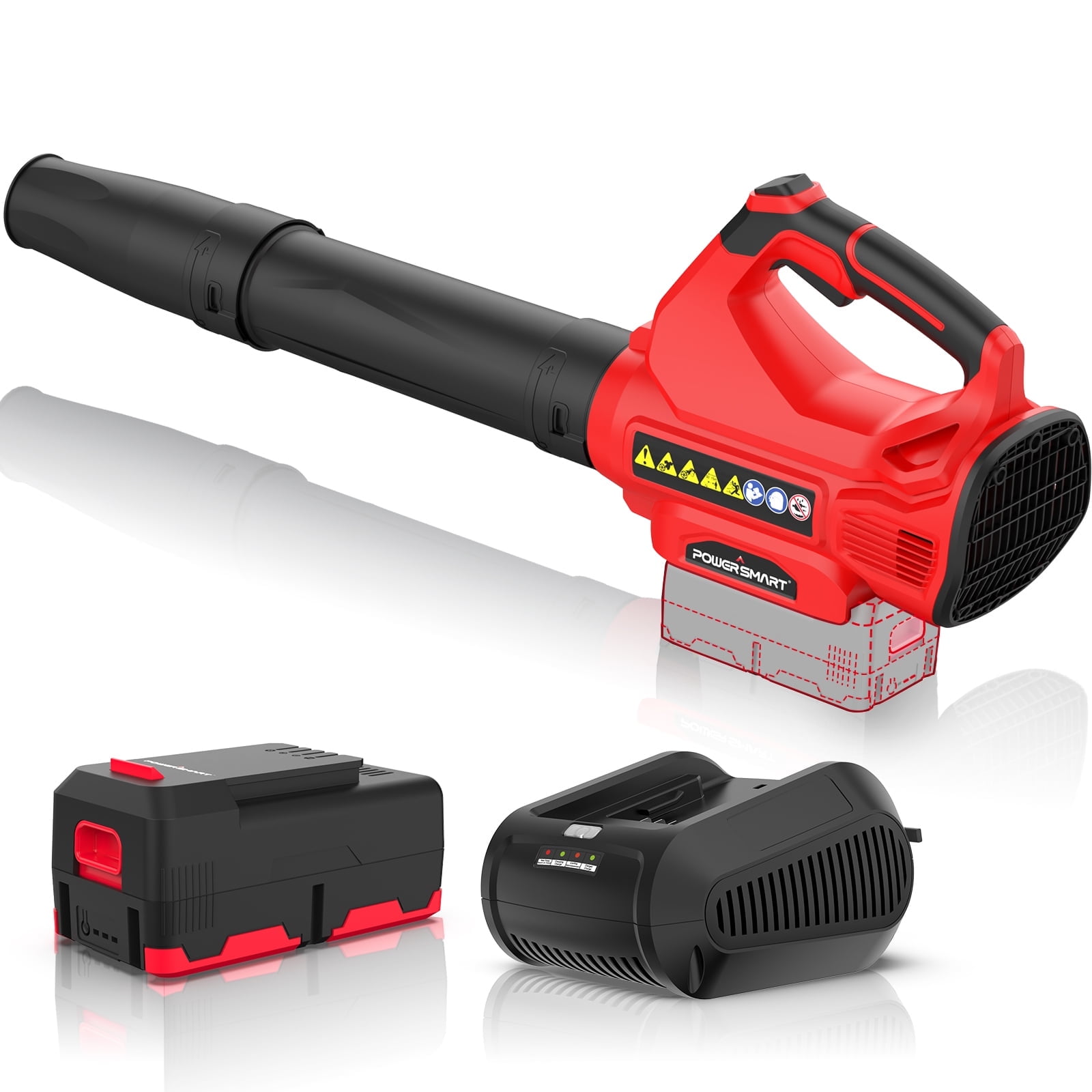 PowerSmart Electric 40V Rechargeable Cordless Handheld Leaf Blower for ...