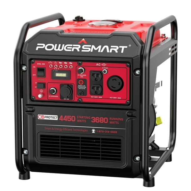 PowerSmart 4450-Watt Gas Fuel Powered Inverter Generator with CO ...