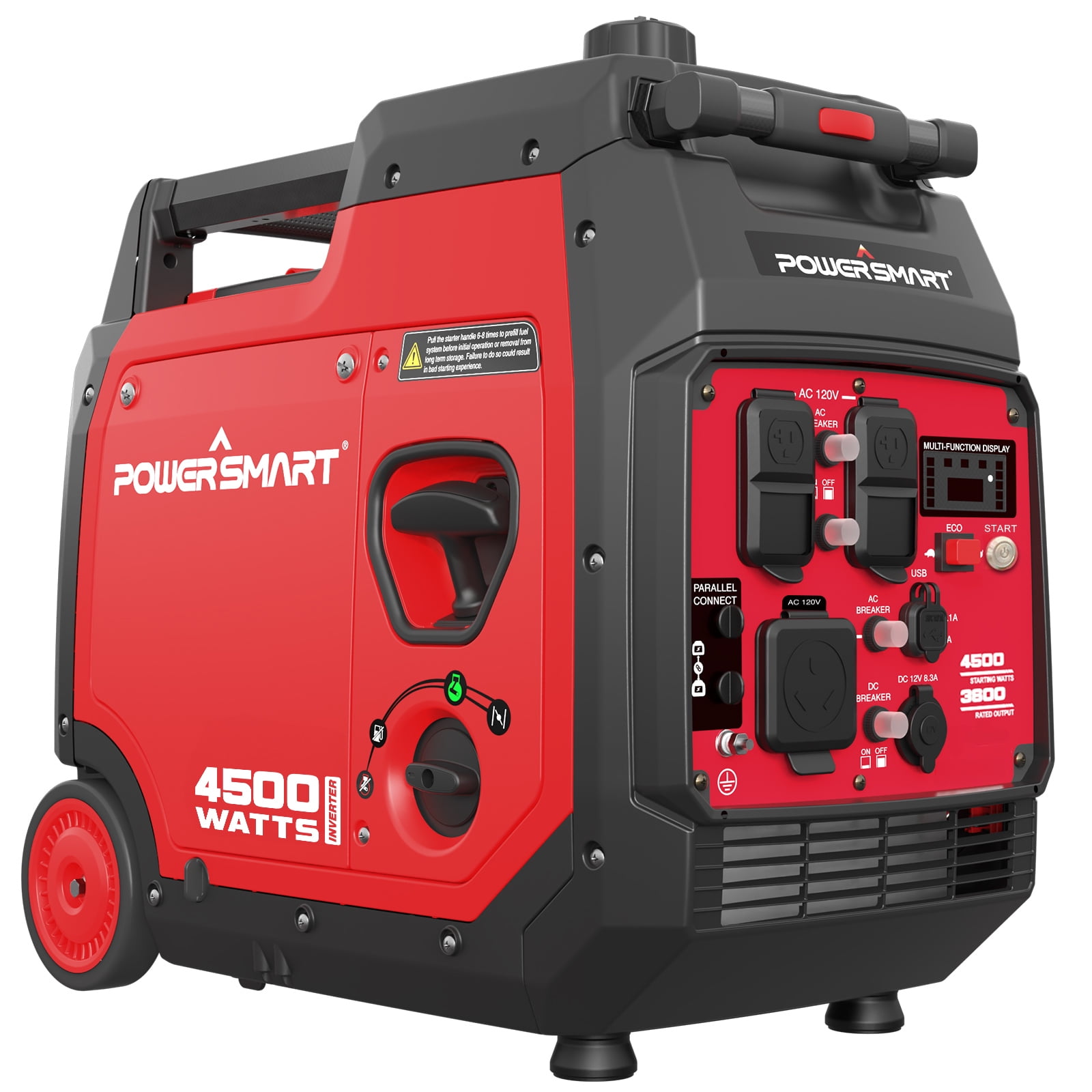 PowerSmart 4500W Portable Gasoline Inverter Generator with Electric ...
