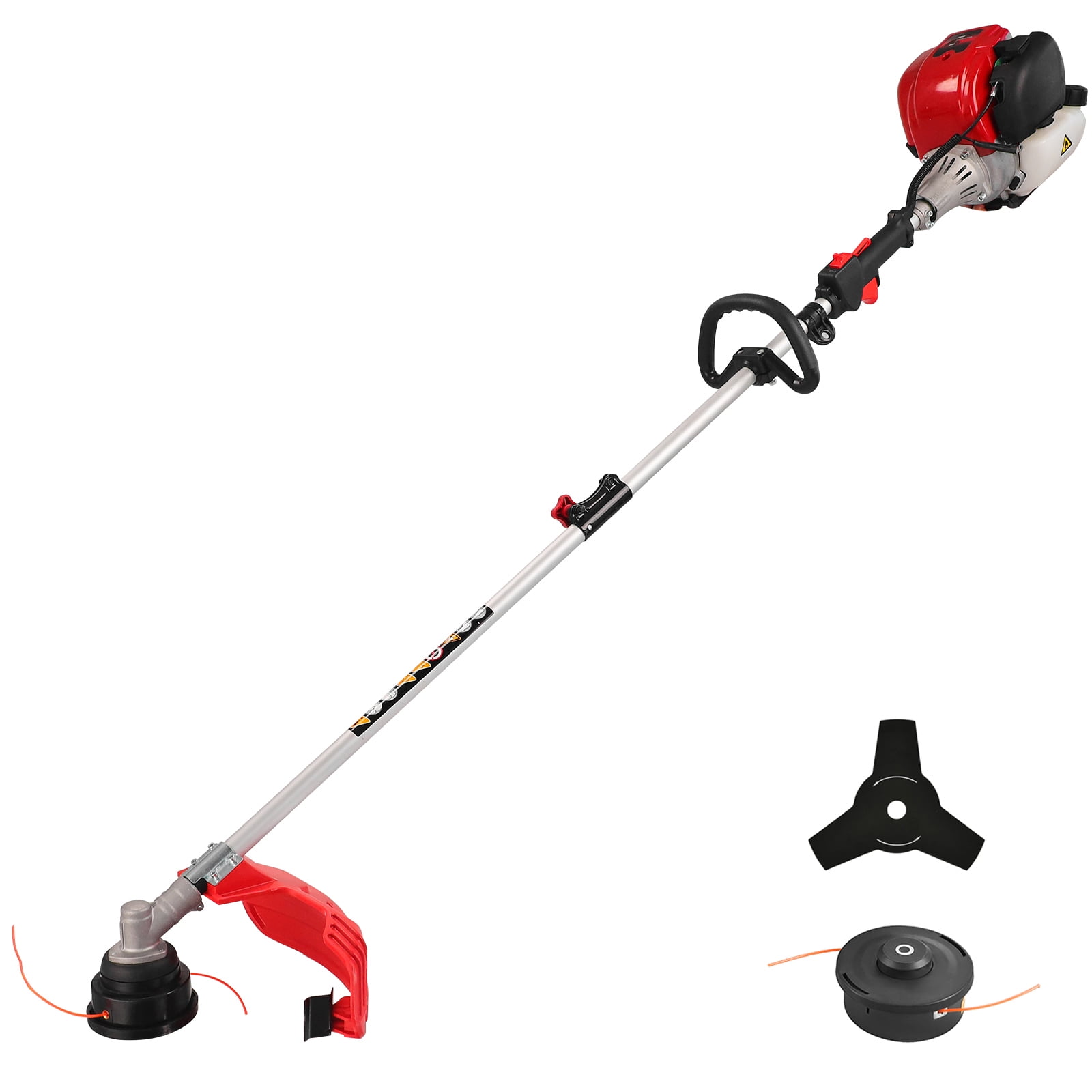 PowerSmart 4-Cycle 37.7cc Gas String Trimmer, 16.3-inch Straight Shaft ...