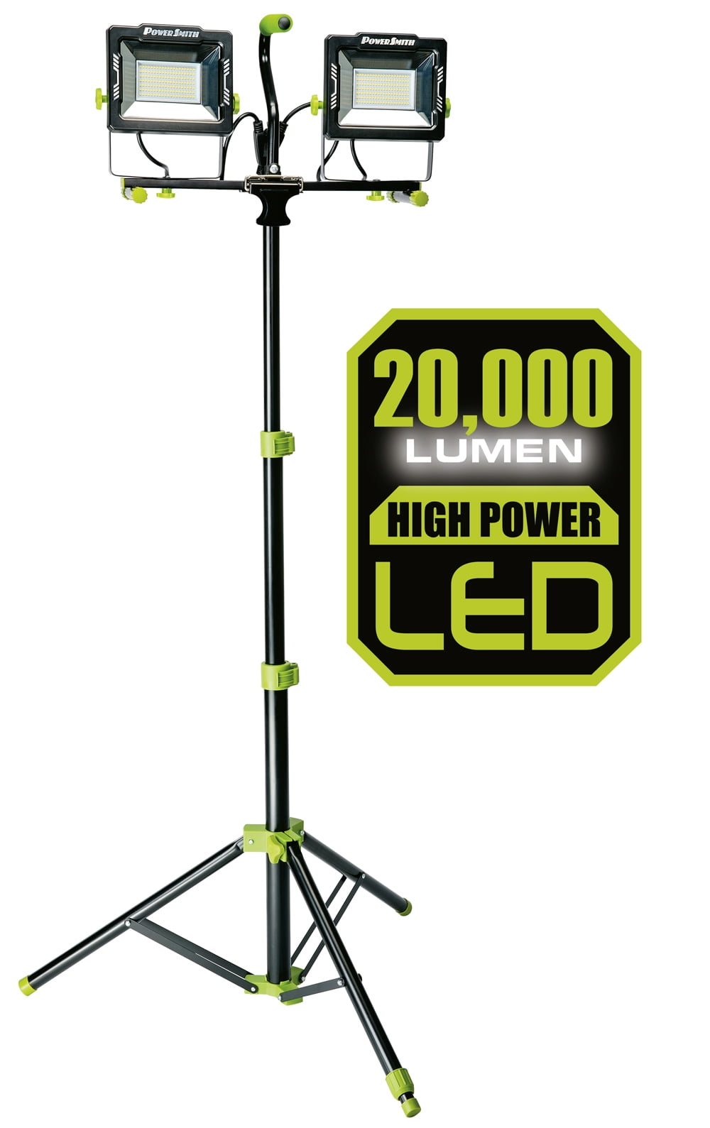 PowerSmith 20,000 LM LED Work Light with Stand, Adjustable Metal 76 ...