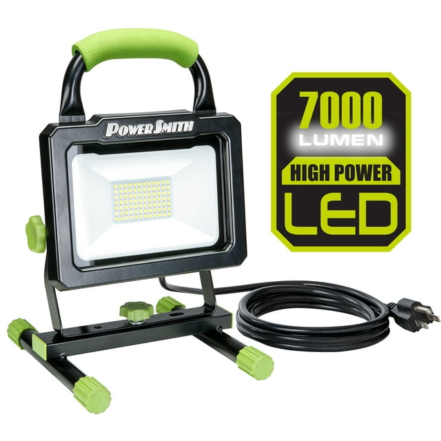 PowerSmith 7,000 Lumen Portable LED Work Light with Metal Stand and ...