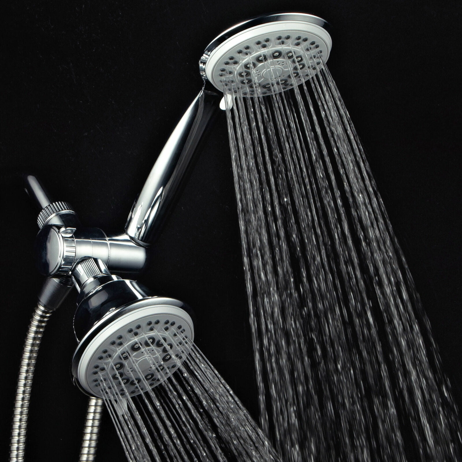 PowerSpa 30-setting 4-Inch G-Style Gray-Face Shower Head Combo ...