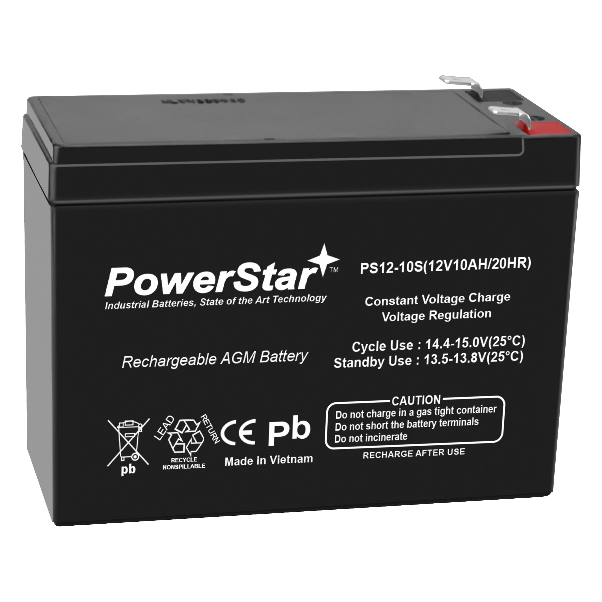 PowerStar 12V 10AH SLA AGM Battery, Replaces Interstate SLA1097 ...