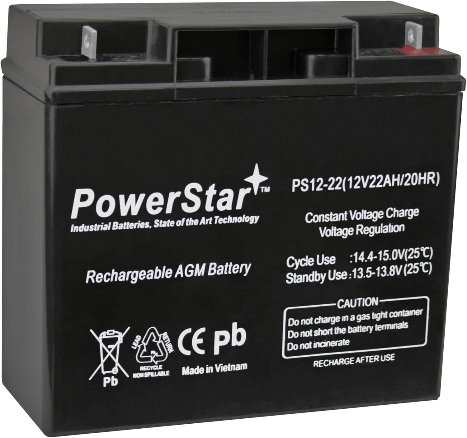 PowerStar 12V 22AH 6FM22 6-FM-22 AGM/SLA Rechargeable Deep Cycle ...