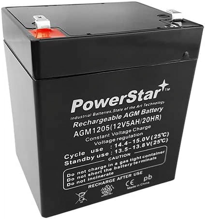 PowerStar 12v 5AH AGM Battery for UPG UB1250 Sealed Lead Acid Batteries ...