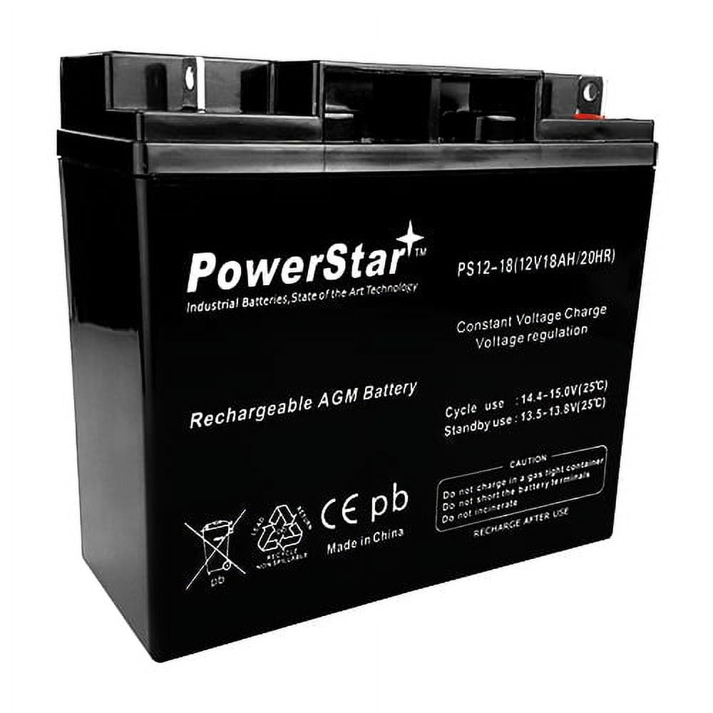 PowerStar 2 Year Warranty NP18-12-NP18-12B SLA Battery 12 Volt 18AH Nut ...