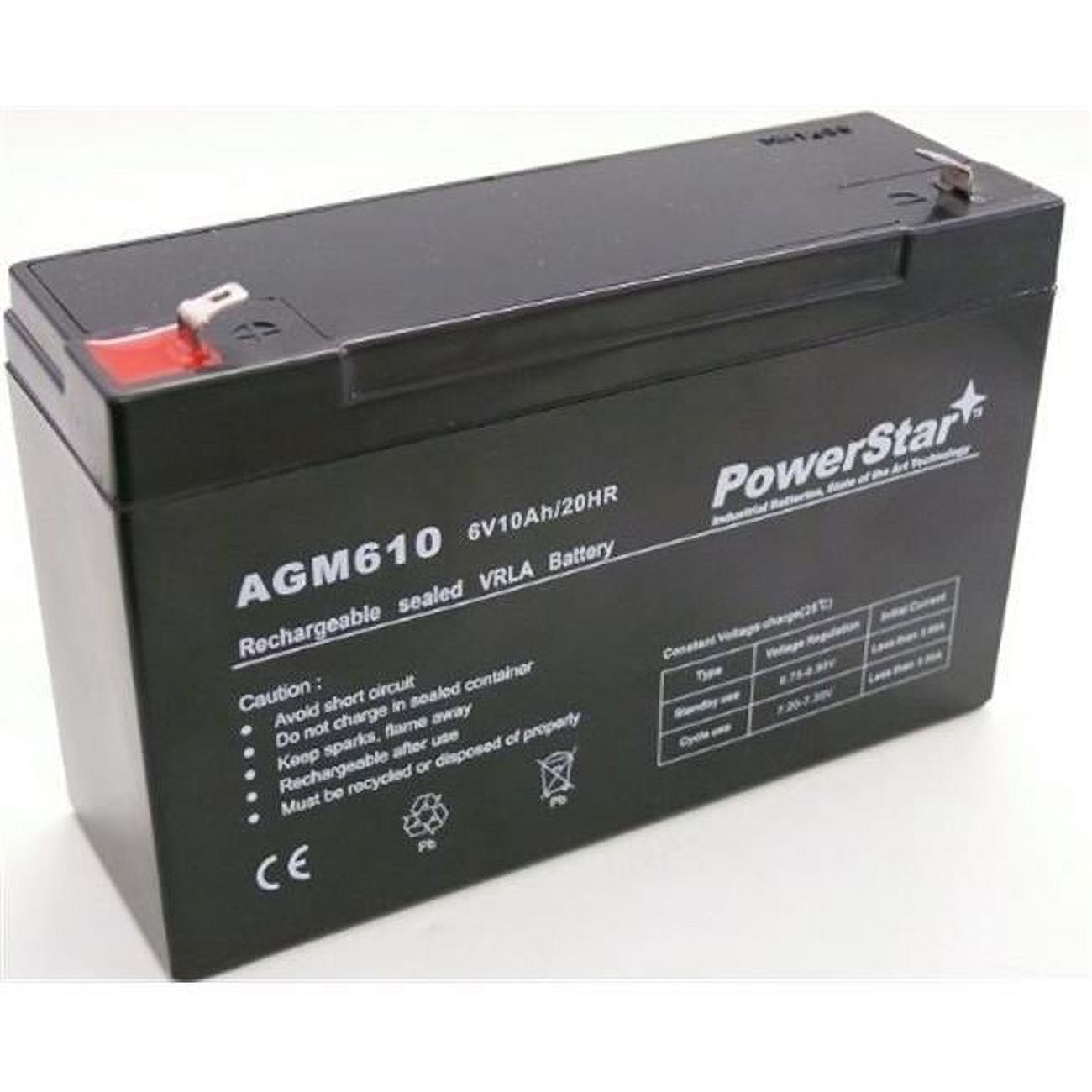 PowerStar AGM610-105 6V 10A Maintenance-free Sealed Lead Acid SLA ...