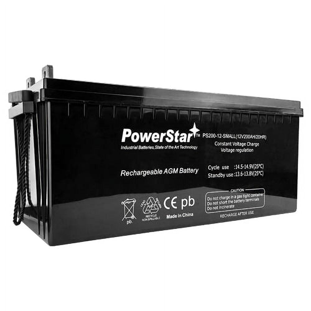 PowerStar PS200-12 SLA 200Ah 12V Battery, Deep Cycle, Rechargeable ...