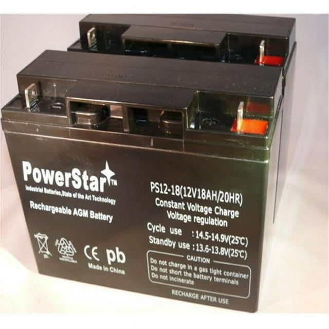 PowerStar PS12-18-2Pack-05 2 Pack Battery Ub12180 Rbc50 Sla 12V 18Ah T4 ...