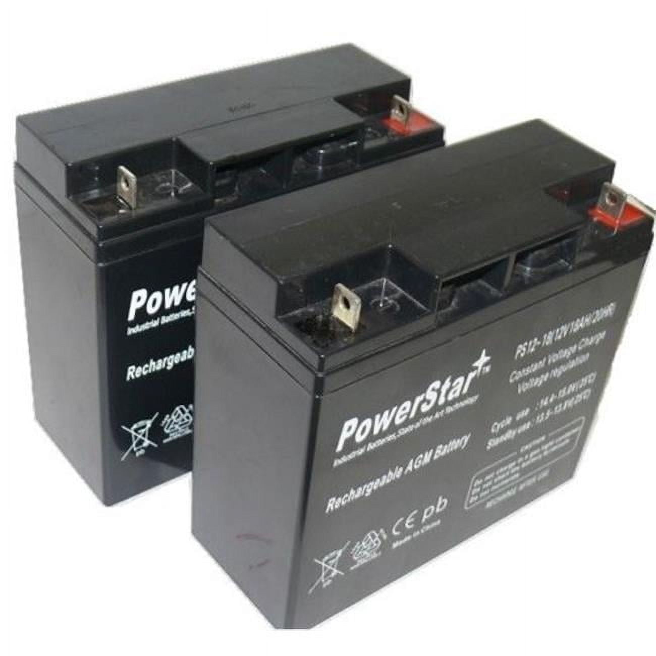 PowerStar PS12-18-2Pack13 12V 18Ah SLA UB12180 Battery with Nut & Bolt ...