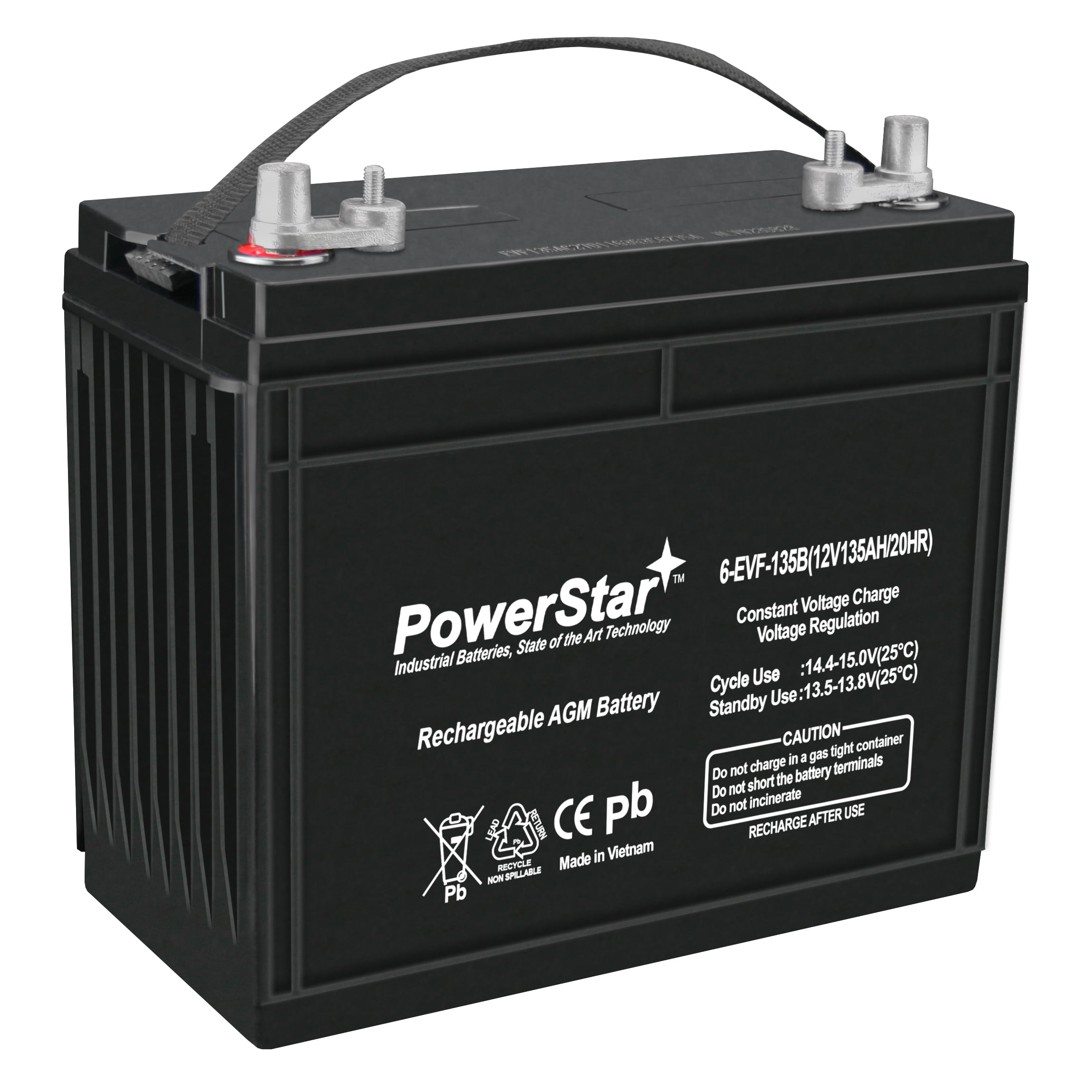 PowerStar AGM 12V Golf Cart Battery, Group GC12, Replacement for ...