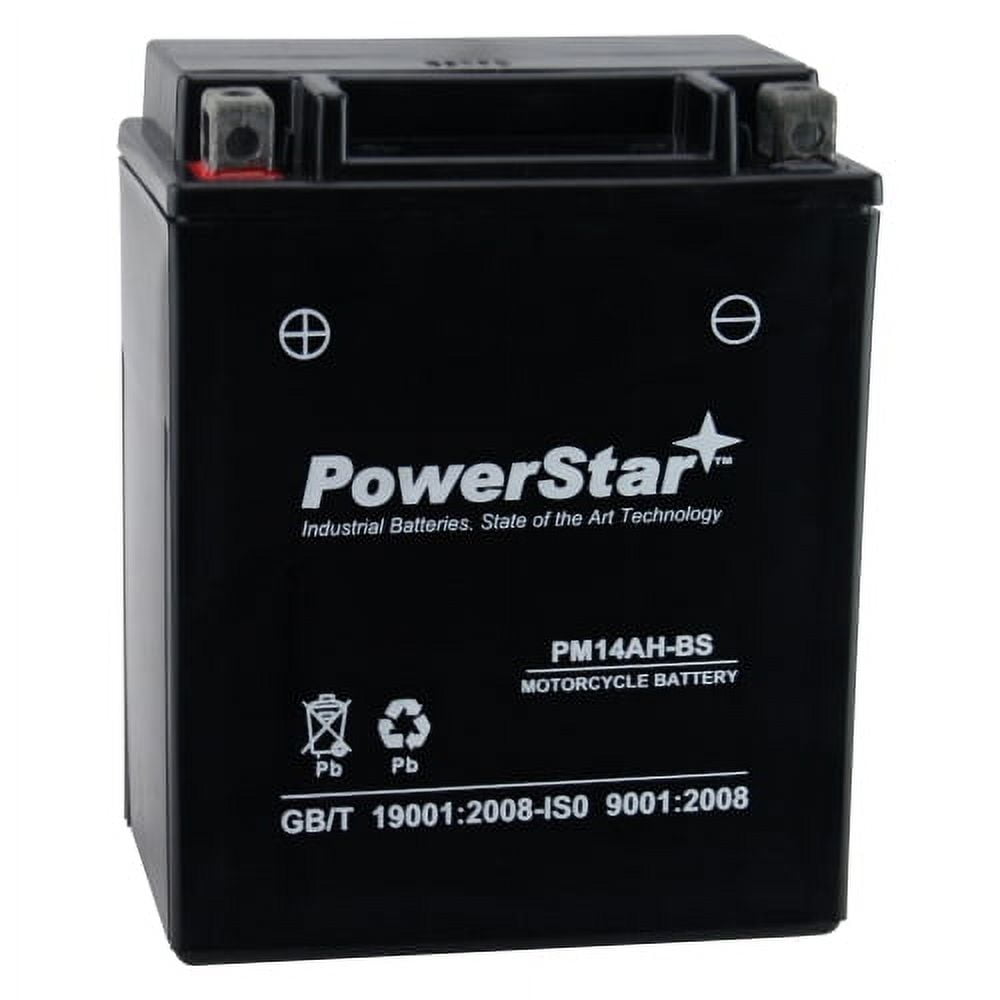 PowerStar YTX14AH-BS UTV Battery Compatible with Kawasaki KAF400 Mule ...