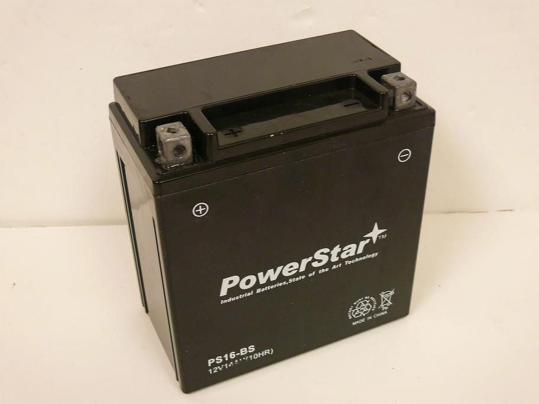 PowerStar- YTX16-BS-1 ATV Battery for Suzuki 500cc LT-A500F QuadMaster ...