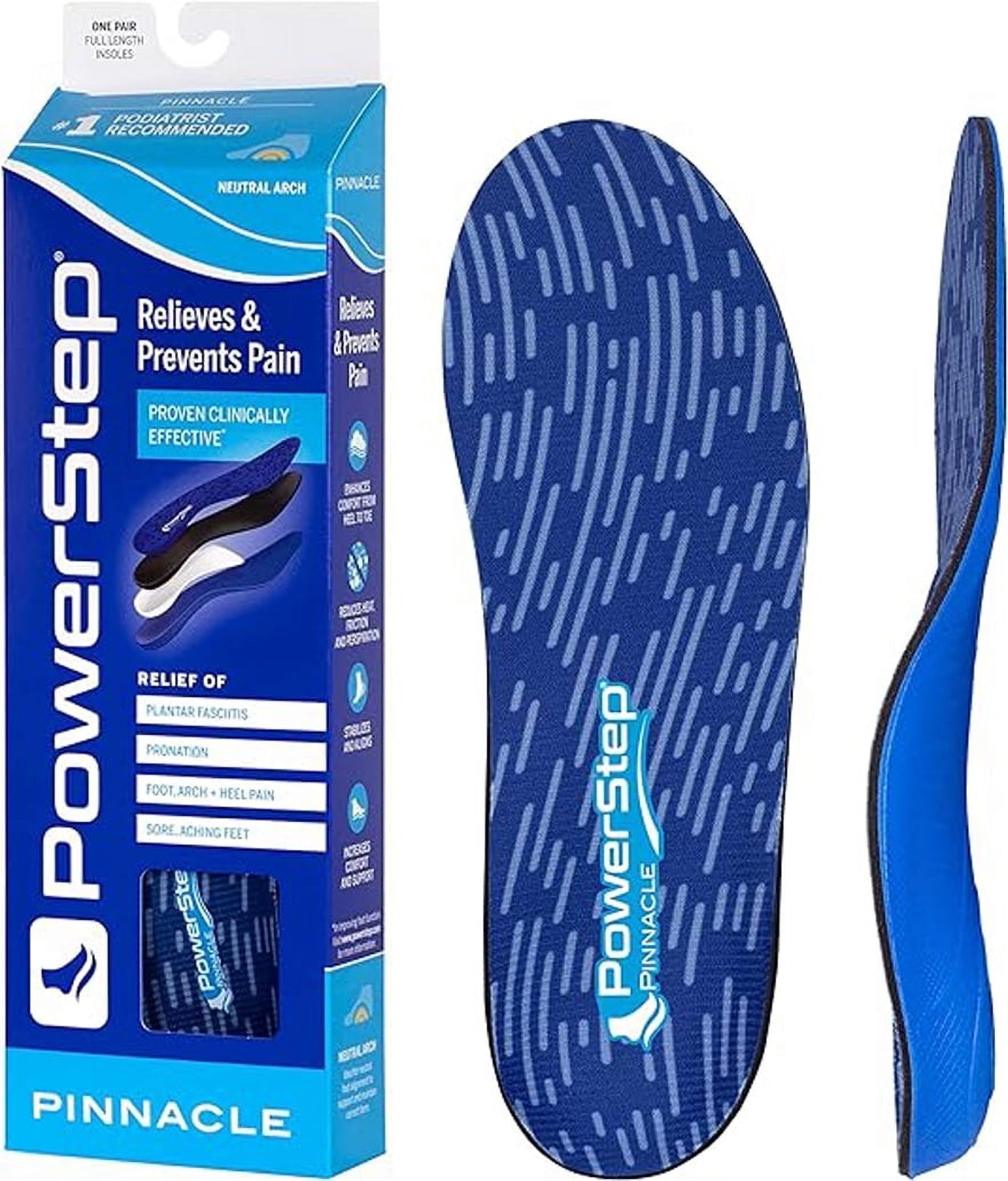PowerStep Pinnacle Insoles - Neutral Arch Support for Pain Relief ...