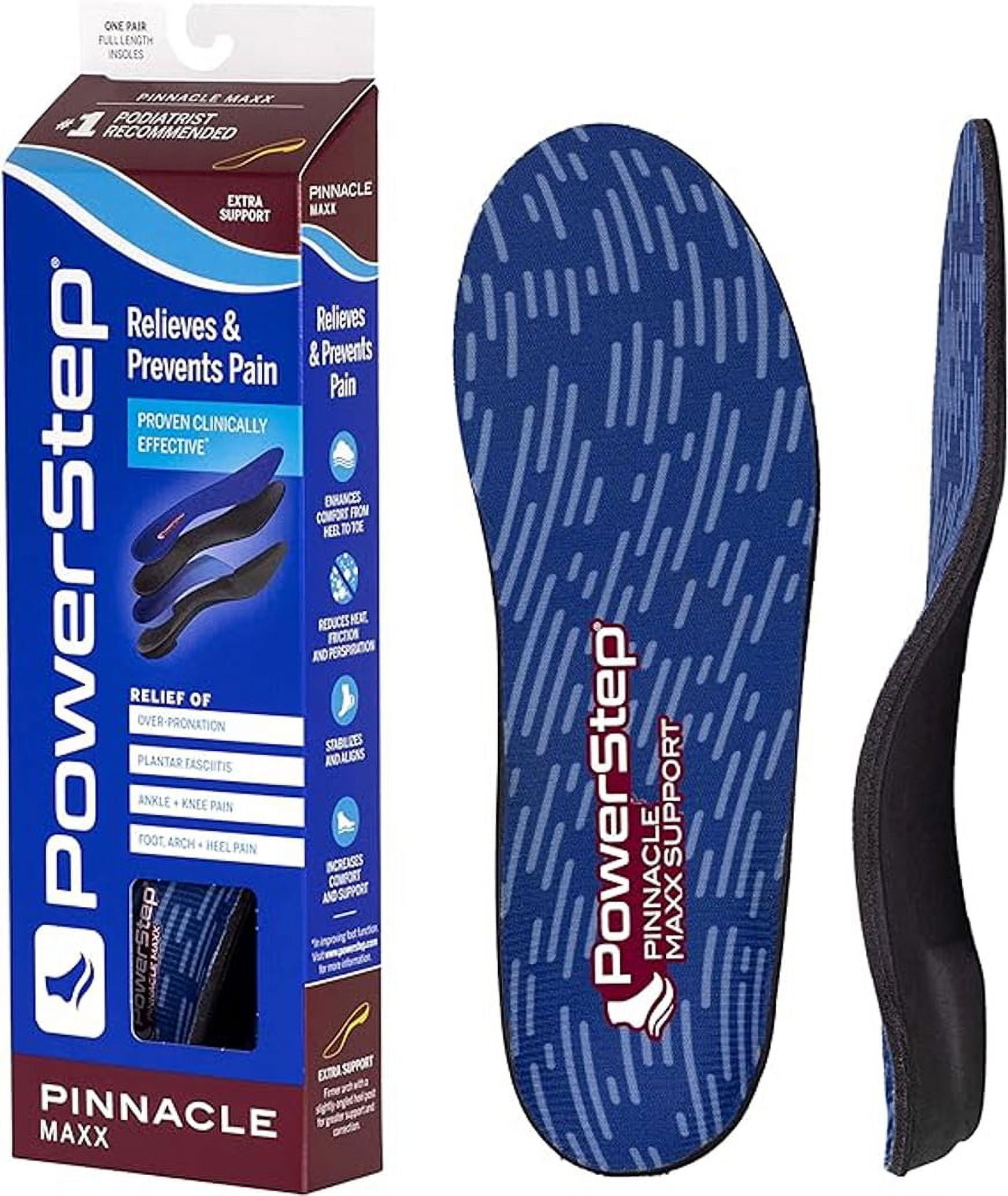 PowerStep Pinnacle Maxx Orthotic Insoles for Wide Feet & Long Standing ...