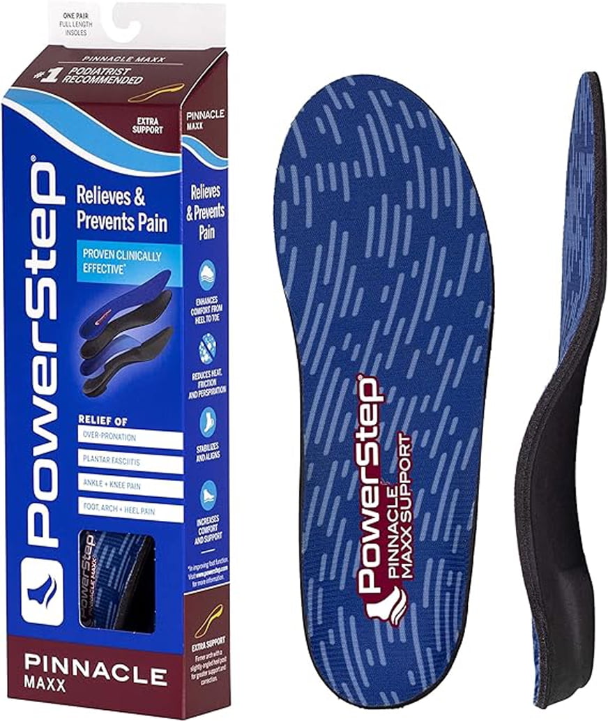 PowerStep Pinnacle Maxx Full Length Orthotic Insoles for Overpronation ...