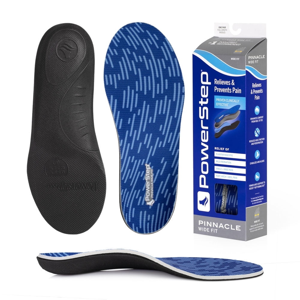 PowerStep Pinnacle Wide Fit Full Length Orthotic Shoe Insoles with ...