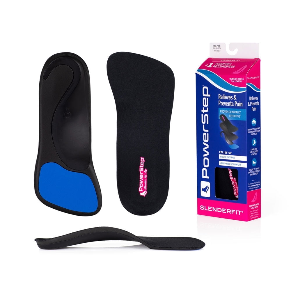 PowerStep SlenderFit 3/4 Arch Support Shoe Inserts for Low-Profile ...