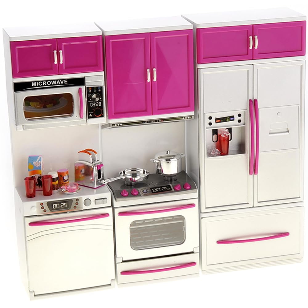 PowerTRC Kitchen Playset, Mini Modern Kitchen Toys Pretend Play ...