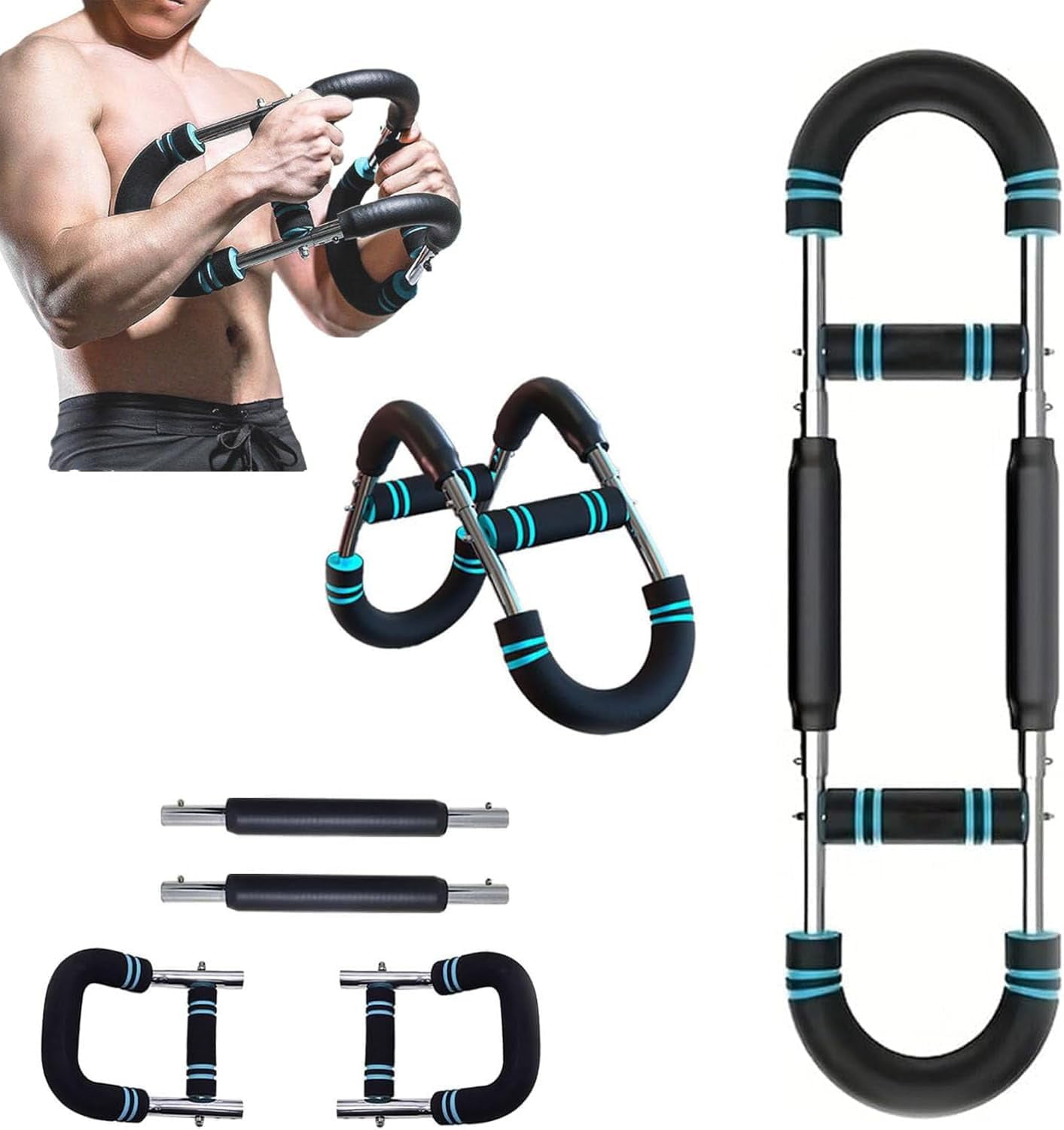 PowerTwist Arm Trainer, Adjustable 20-110lbs Chest Workout Equipment ...