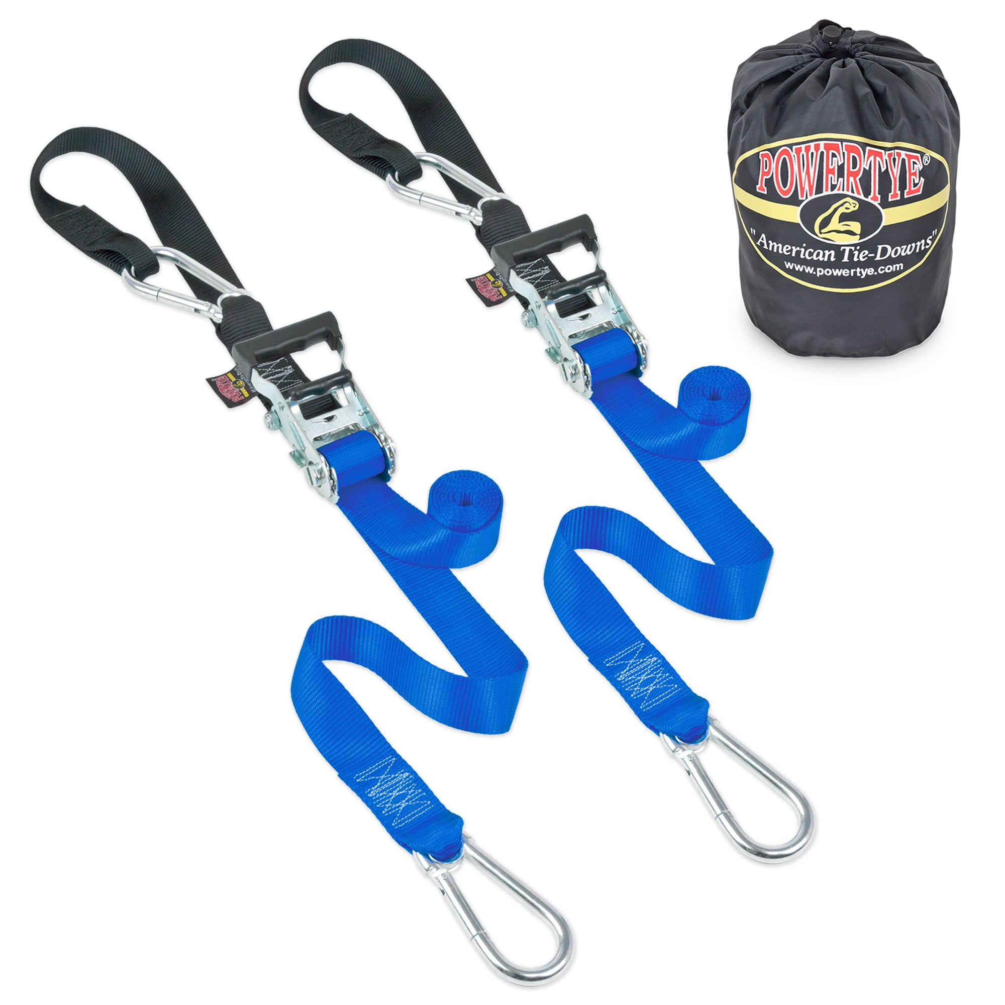 PowerTye MFG 1.5in x 6.5ft Heavy-Duty Ratchet Straps w/ Soft-Tye ...