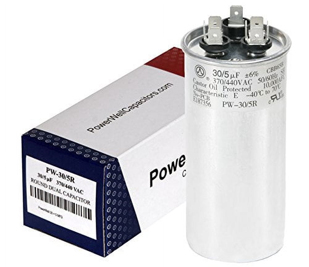 PowerWell 440V Dual Run Round Capacitor - Walmart.com