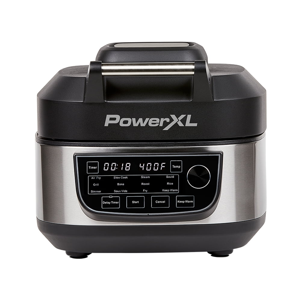 PowerXL 12-in-1 Home Air Fryer & Indoor Grill Combo Plus, Stainless ...