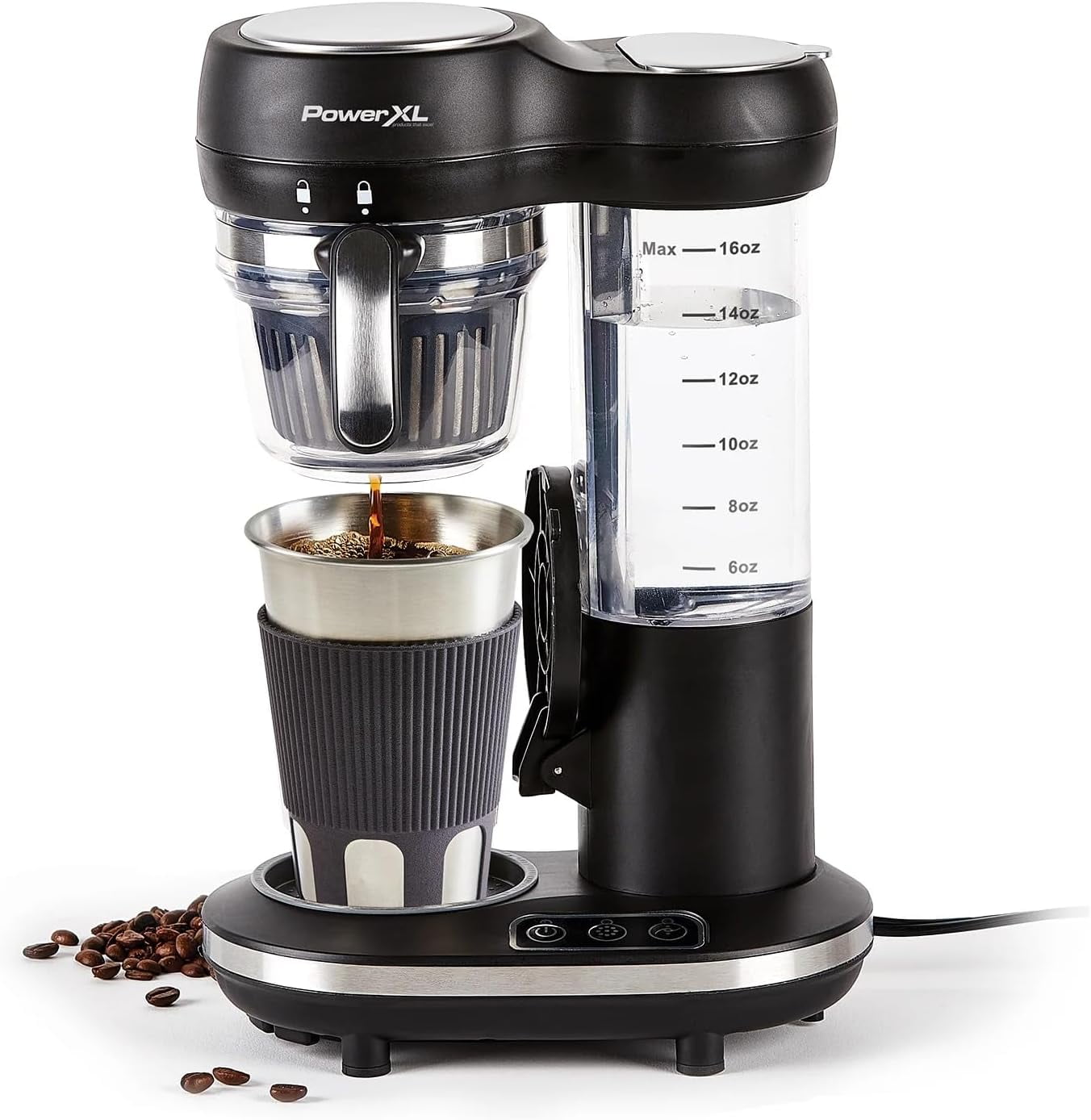 PowerXLS Grind and Go Plus Coffee Maker, Automatic Single-Serve Coffee ...