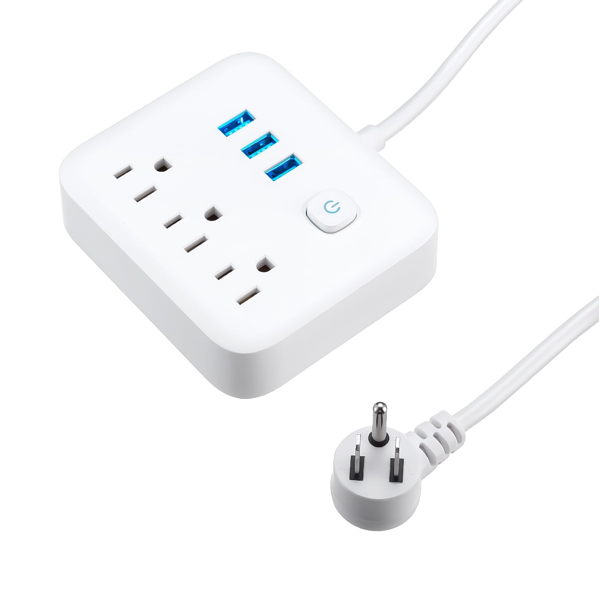 Poweradd 3-Outlet Surge Protector, 3 USB Ports, 1250W with 5ft Heavy ...