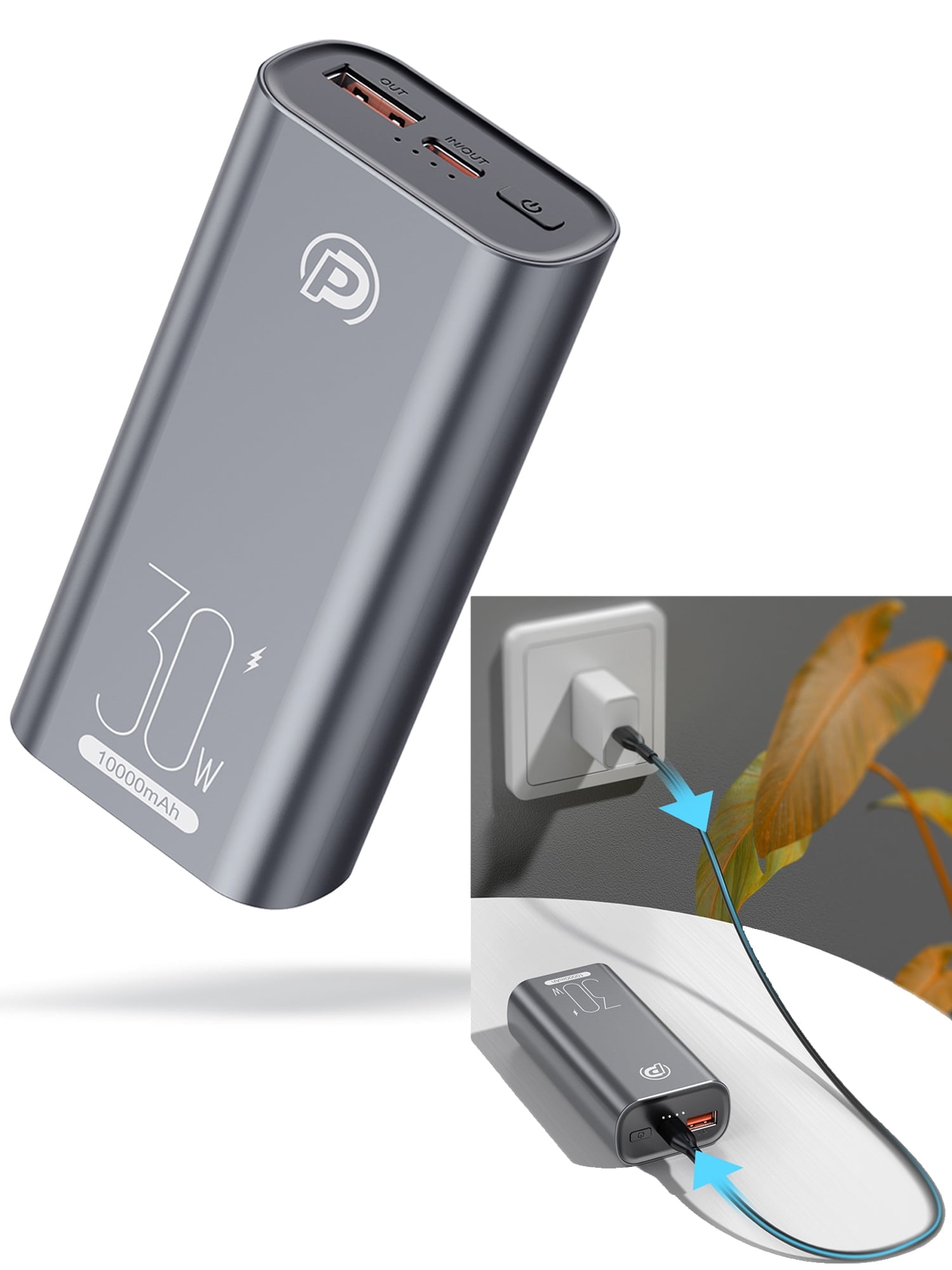Poweradd Pro 10000mAh Power Bank Portable Charger 30W Fast Charging for ...