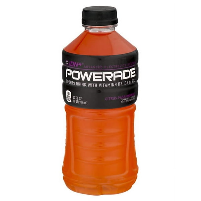 Powerade Citrus Passionfruit Sports Drink 32 oz Plastic Bottles - Pack ...