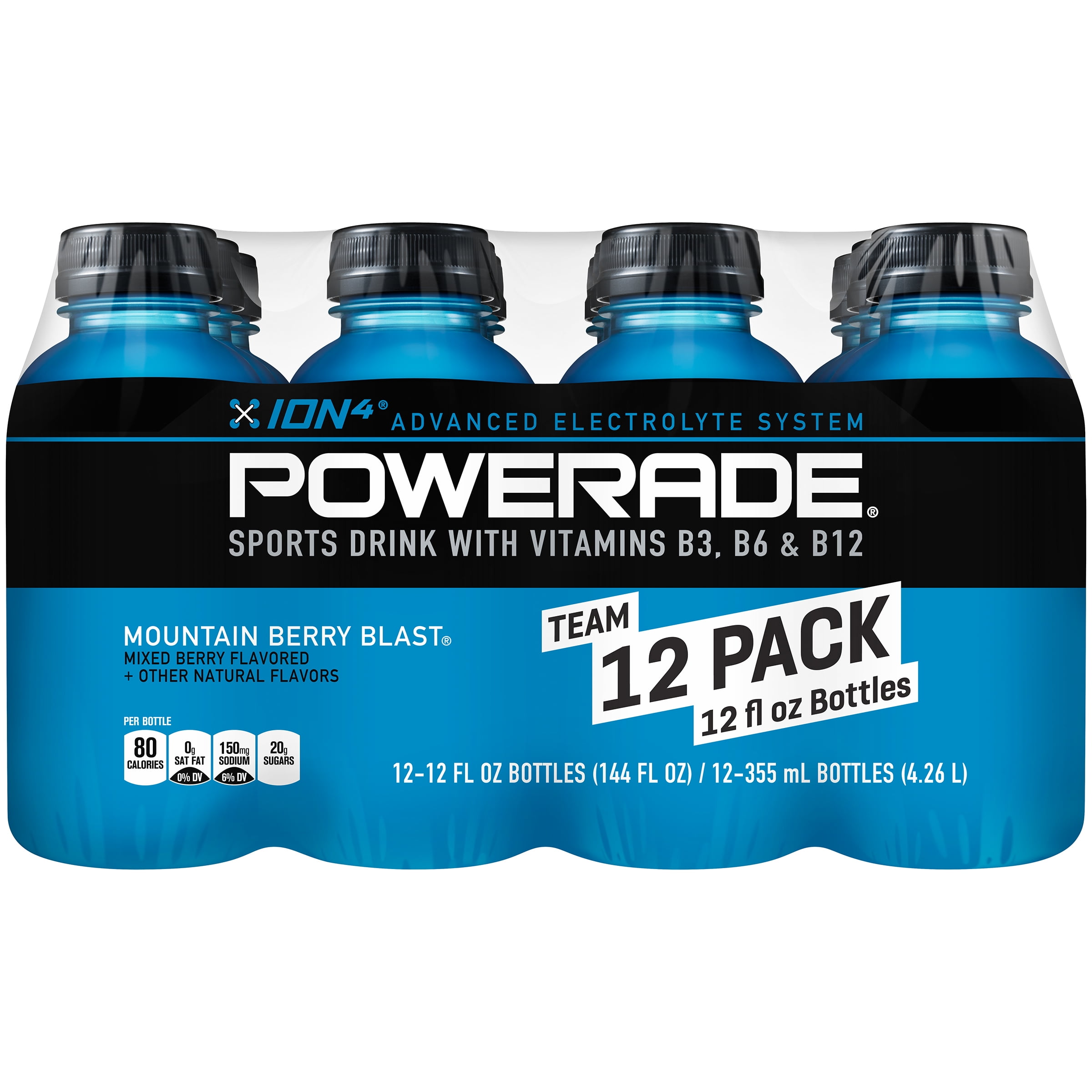 POWERADE Sports Drink, Mountain Berry Blast, 12 fl oz Bottles, 12 Pack ...