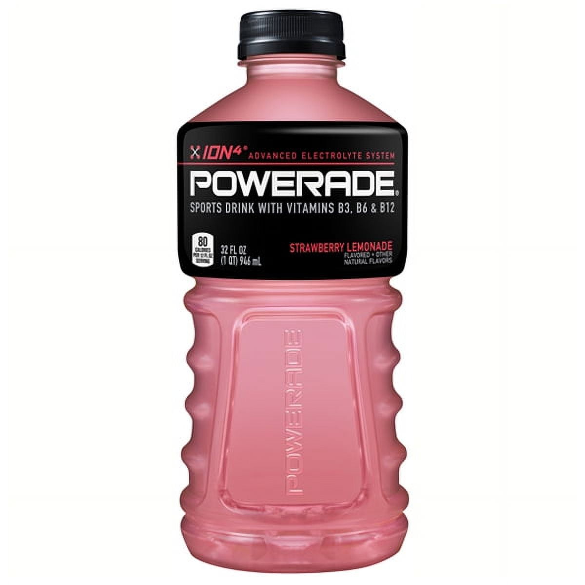 Powerade Electrolytes Strawberry Lemonade Sports Drink 32 oz - Pack of ...