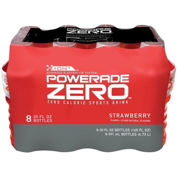 Powerade Zero Strawberry Sports Drink, 20 Fl. Oz., 8 Count - Walmart ...