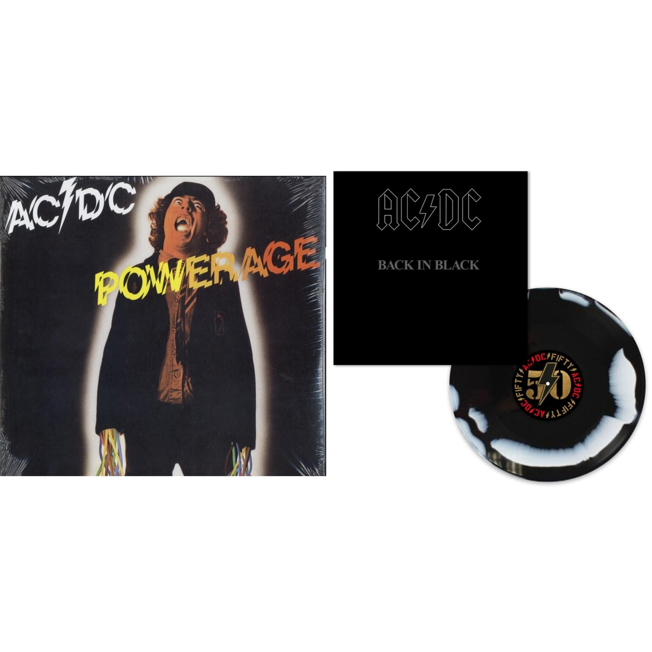 Powerage (180G) & Back In Black (Black/White Blend LP Vinyl) - Walmart.com