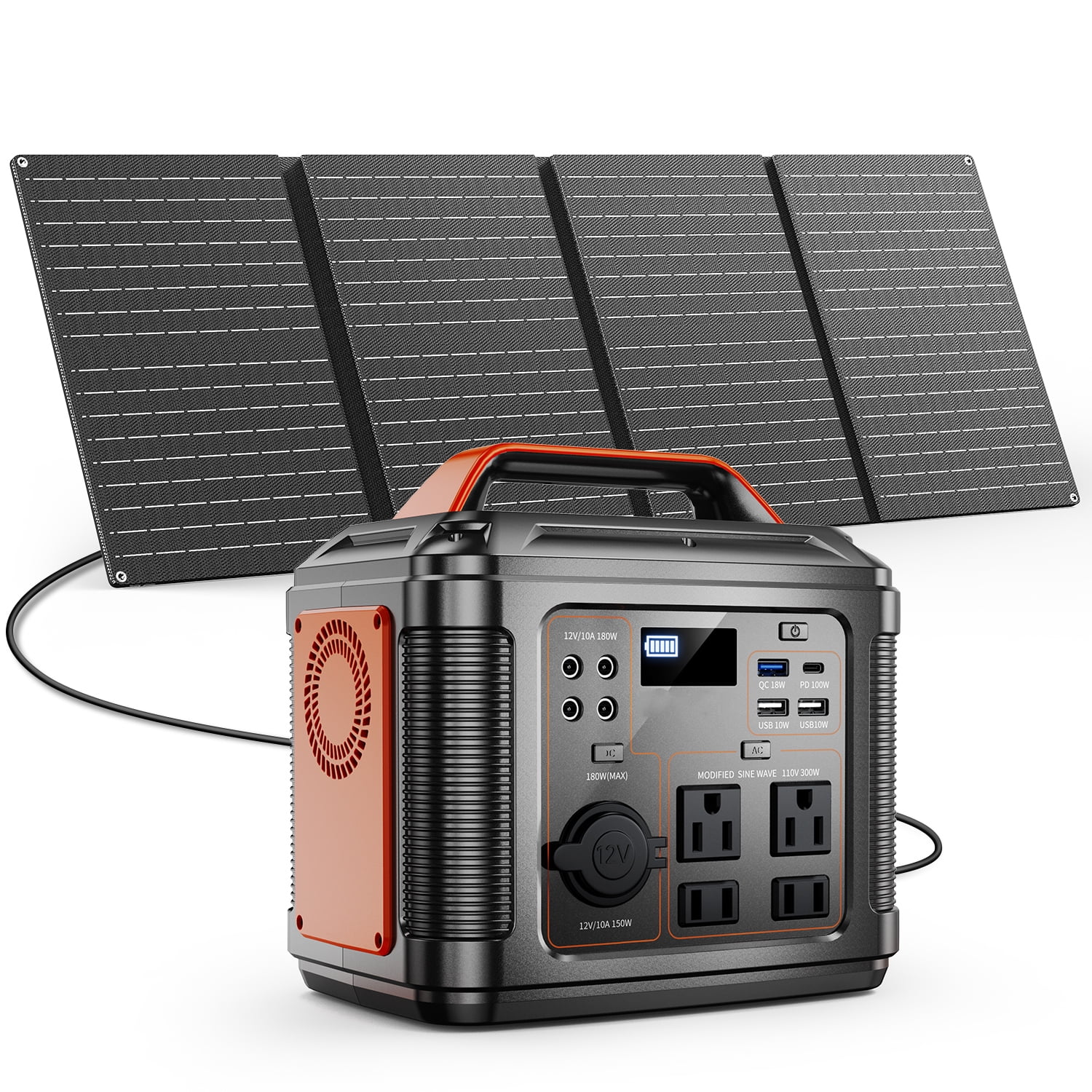 Powerbank 300w Portable Power Station with 60w Solar Panel for Camping ...