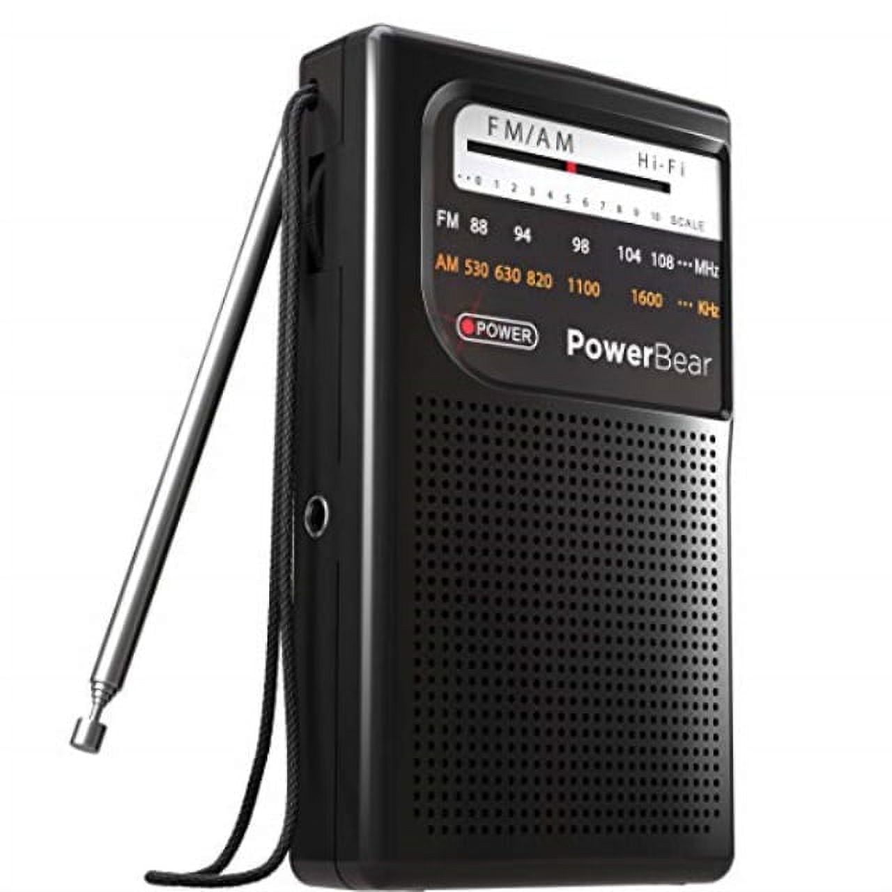 Powerbear AM/FM Portable Radio, Battery Operated, Compact and Durable ...