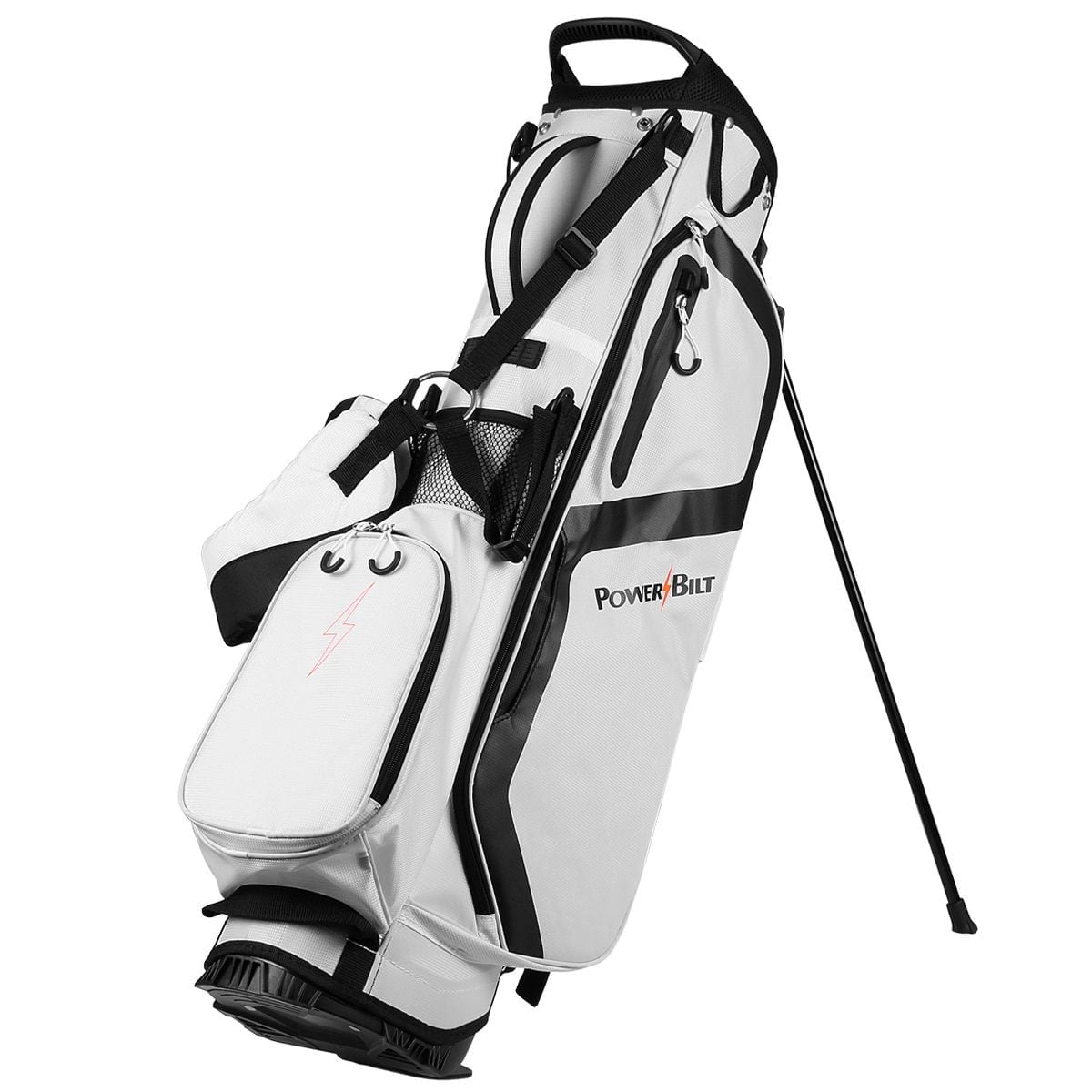 PowerBilt Golf Dunes 4.5 Lightweight Dual Strap Stand Bag, White/Black ...