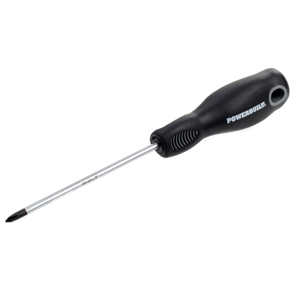 Powerbuilt #0 x 3 Inch Phillips Screwdriver with Double Injection ...