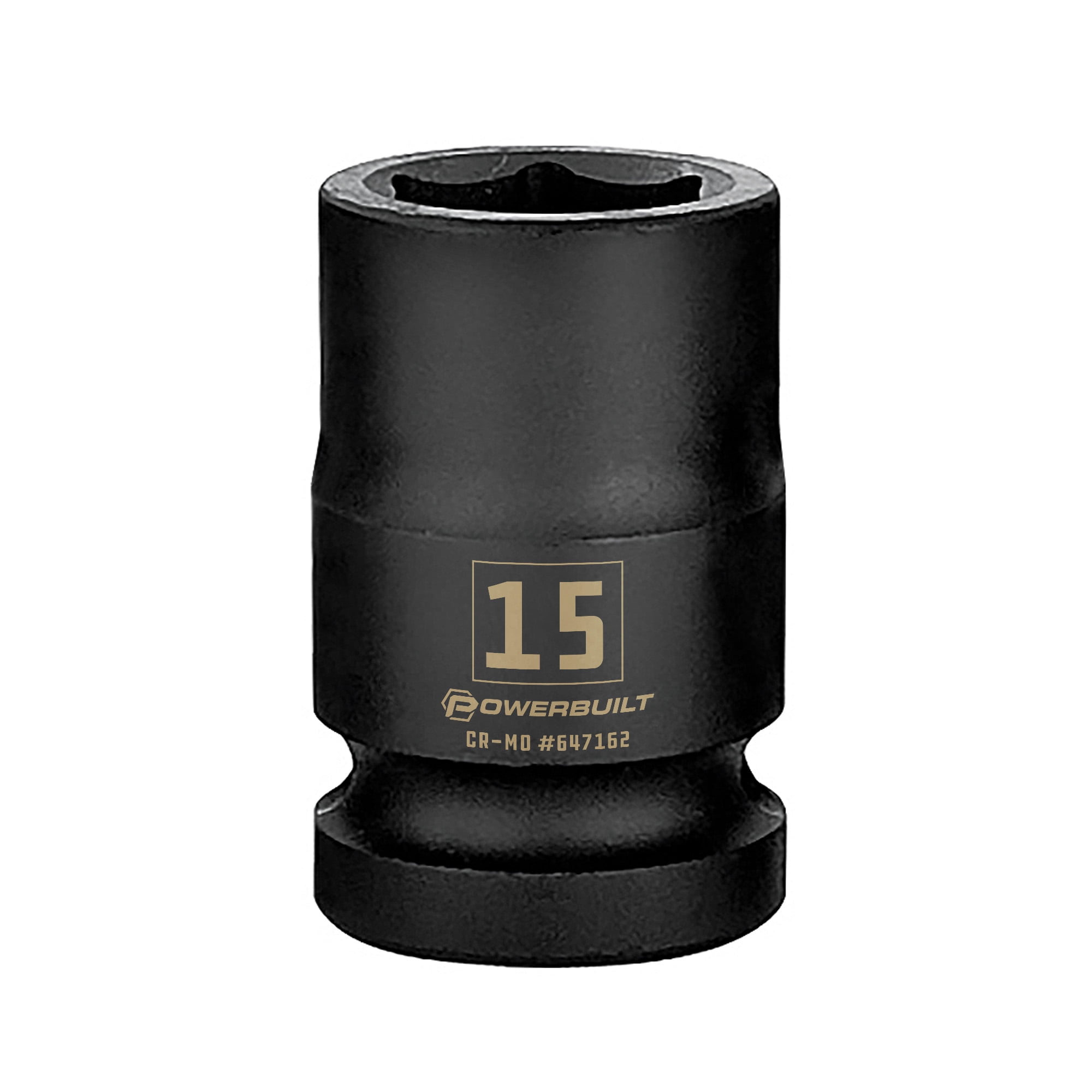 Powerbuilt 1/2 Inch Drive x 15 MM 6 Point Impact Socket - 647162 ...