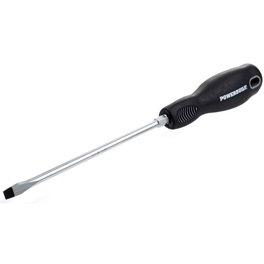 Powerbuilt 1/4"X6" SLOTTED SCREWDRIVER (INJ HNDL) - 646135 - Walmart.com