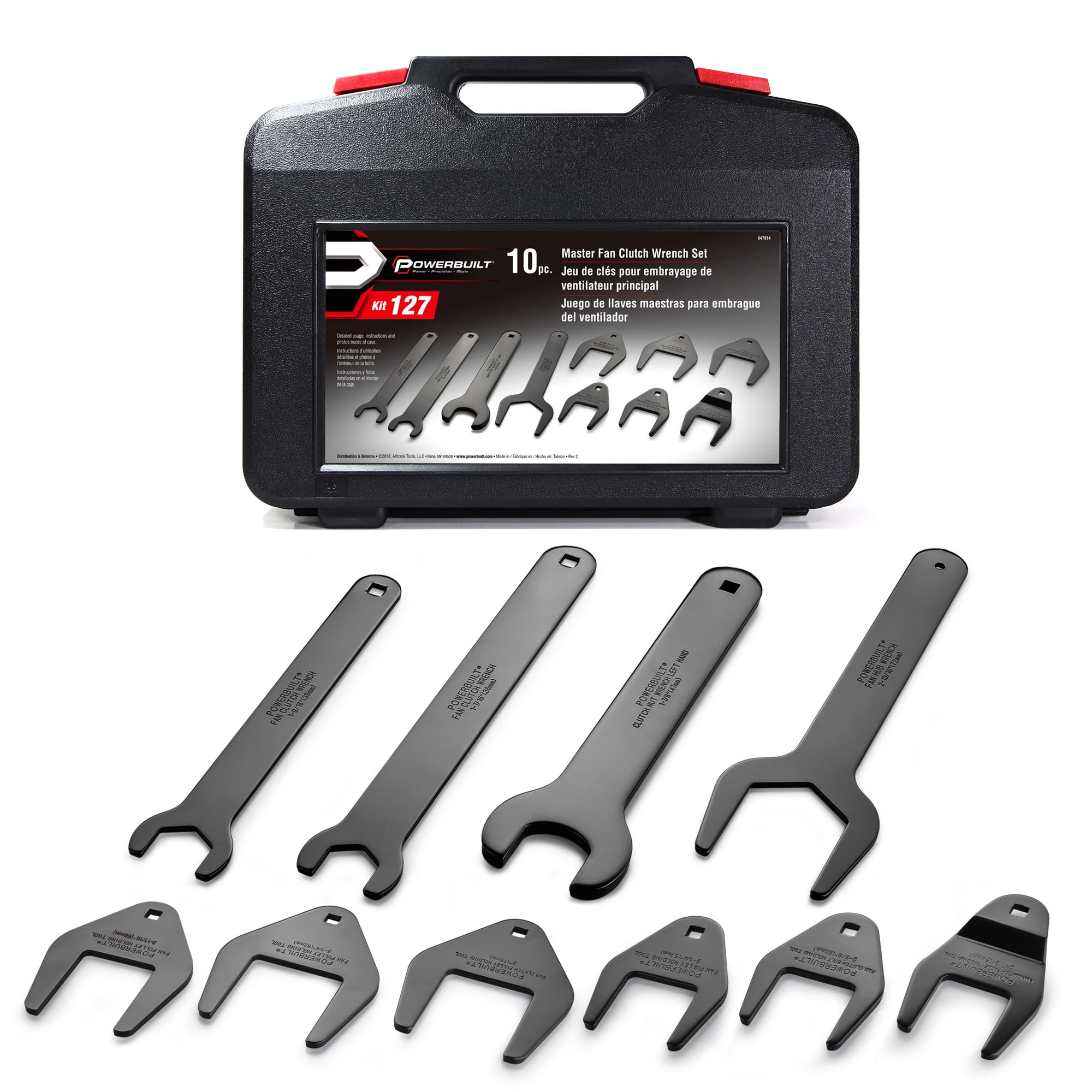 Powerbuilt 10 Pc. Master Fan Clutch Wrench Set Kit 127 - 647814 ...
