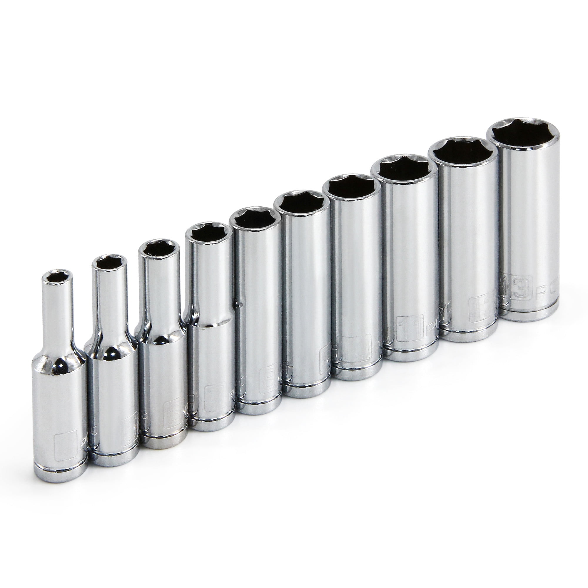 Powerbuilt 10 Piece 1/4 Inch Drive Metric 6 Point Deep Socket Set ...